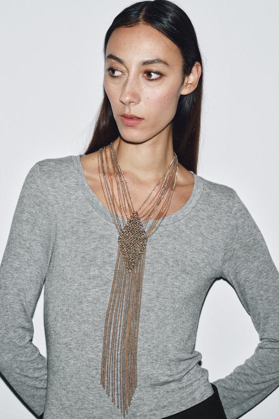 RING CHAIN NECKLACE - Gold / Silver | ZARA United States