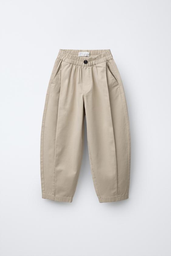 QUẦN XẾP LI DÁNG BALLOON FIT - Kem | ZARA Vietnam