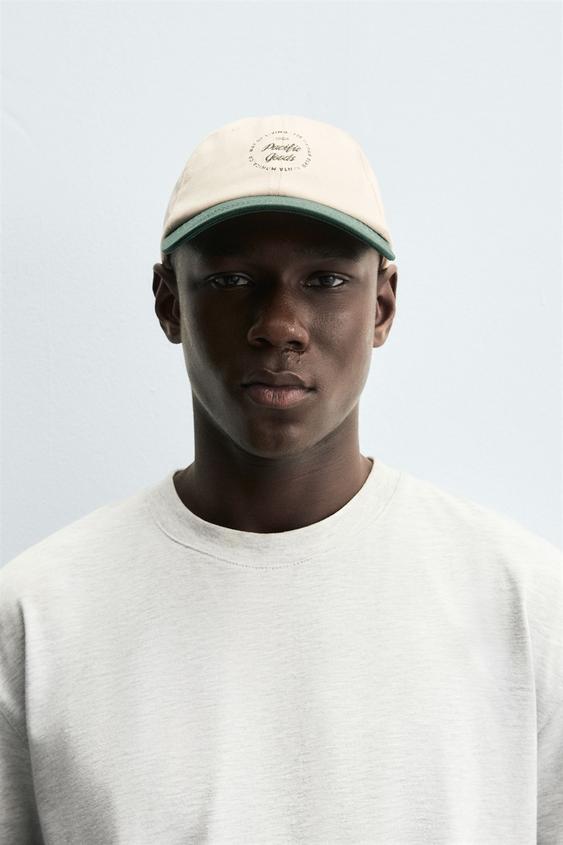 COMBINED EMBROIDERY CAP - Ecru | ZARA Canada