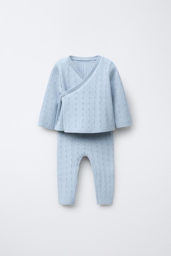 TOTAL LOOK CUTWORK KNIT JACKET AND TROUSERS | ZARA India