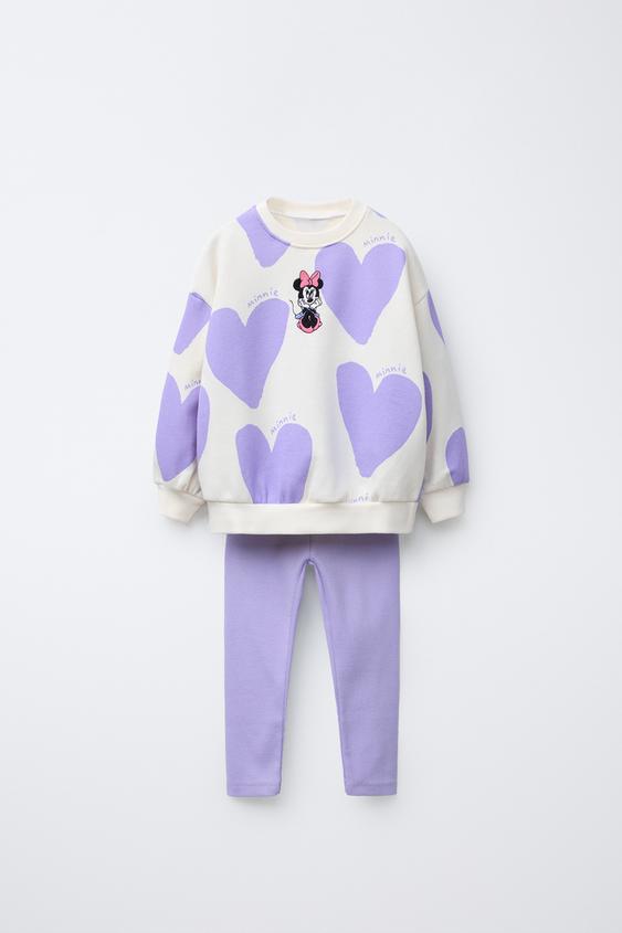 MINNIE MOUSE © DISNEY SWEATSHIRT AND LEGGINGS SET - Mauve | ZARA Australia