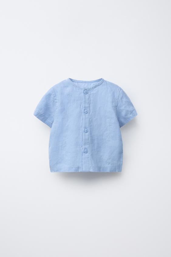CHEMISE 100 % LIN - Bleu moyen | ZARA France
