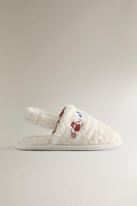 MICKEY & MINNIE ©DISNEY KIDS' TOWEL BATH SLIPPERS - White | ZARA United ...