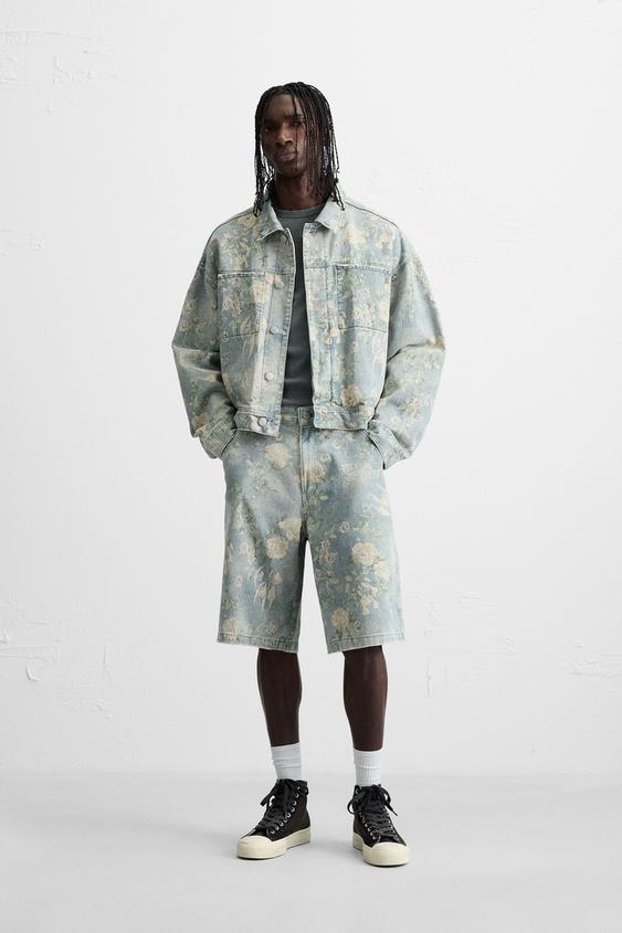 FLORAL PRINT DENIM JACKET - Multicoloured | ZARA Saudi Arabia