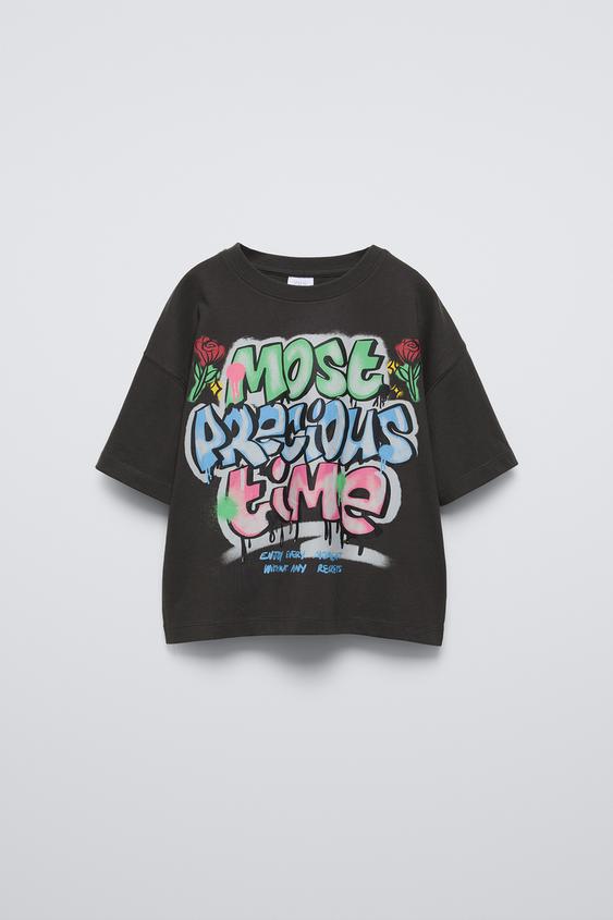 GRAFFITI T-SHIRT - Grey | ZARA New Zealand