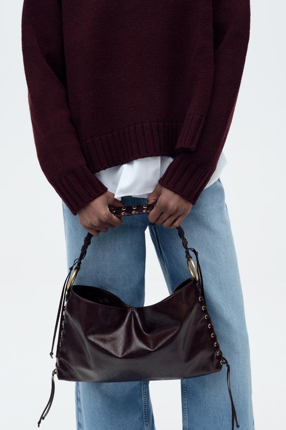 EYELET SHOULDER BAG - Chocolate | ZARA Australia