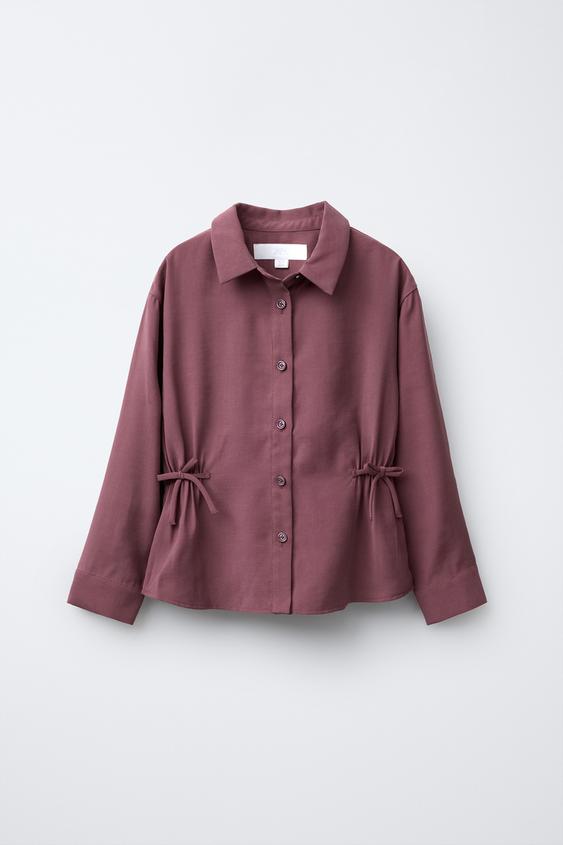 BOW PRINT FLOWING SHIRT - Raspberry | ZARA Spain