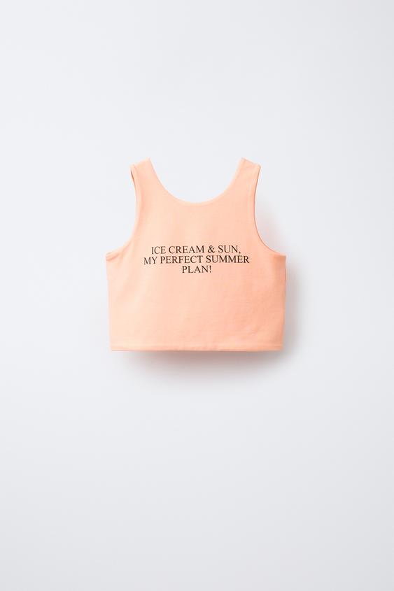 SLOGAN CROP TOP - Orange | ZARA New Zealand