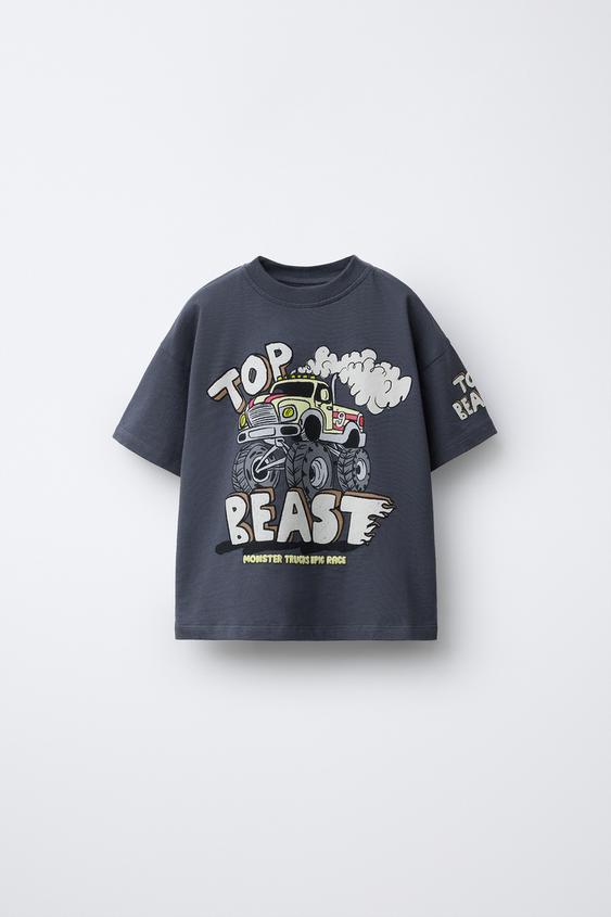 MONSTERS WHEELS © PRINT T-SHIRT - Anthracite grey | ZARA United States