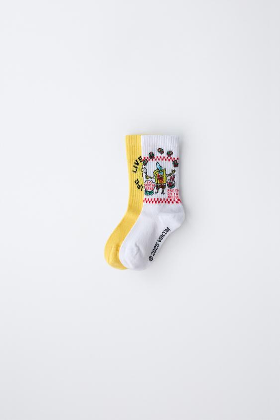 2-PACK OF SPONGEBOB SQUAREPANTS © NICKELODEON SOCKS - Yellow | ZARA ...