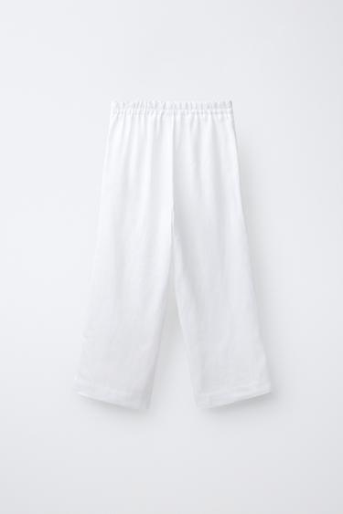 PANTALON DROIT 100% LIN - Blanc cassé | ZARA France