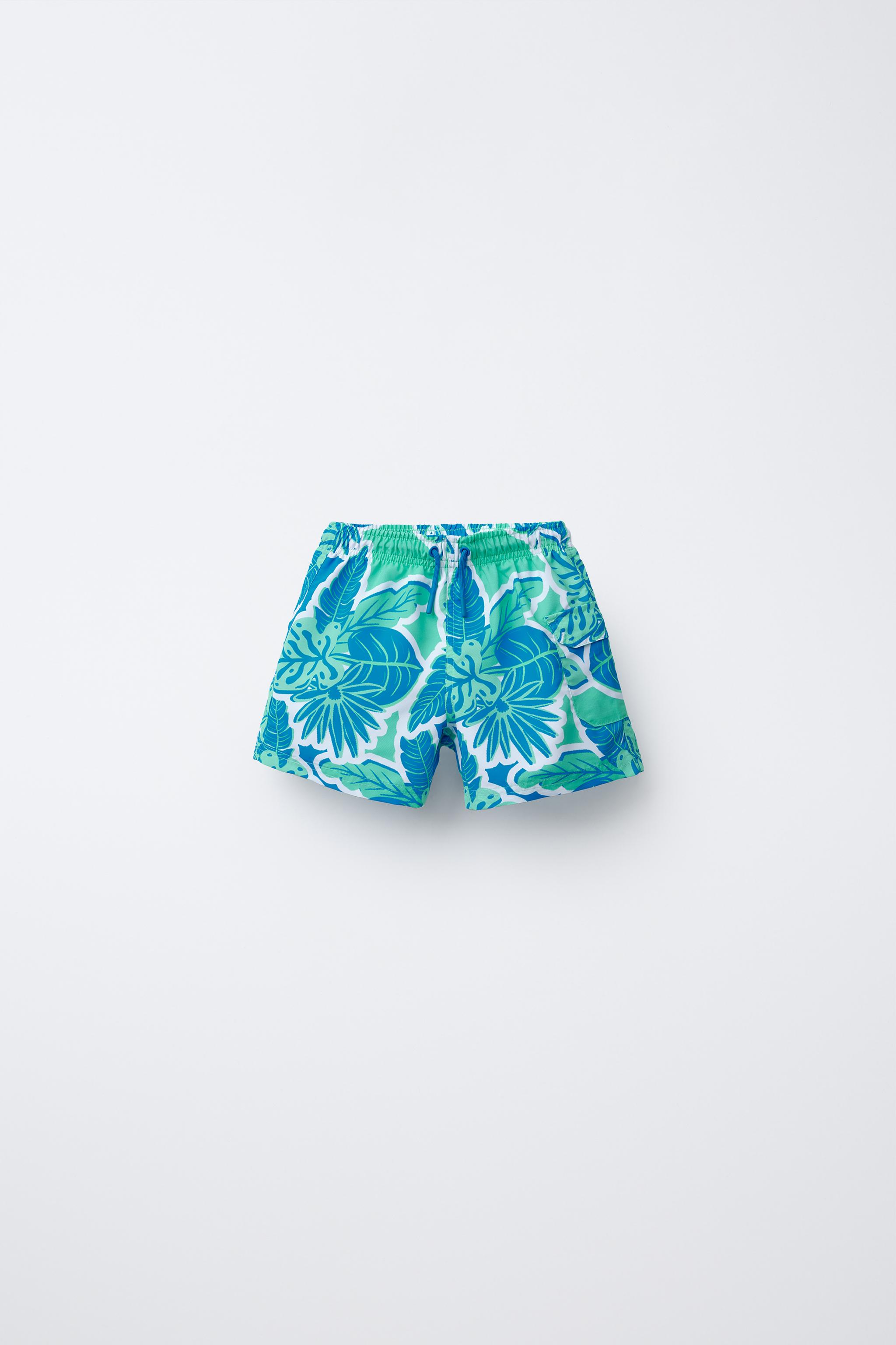 2-6 YEARS/ LEAF PRINT SWIM SHORTS - Turquoise | ZARA United 2-6 YEARS/ LEAF PRINT SWIM SHORTS - Turquoise | ZARA United