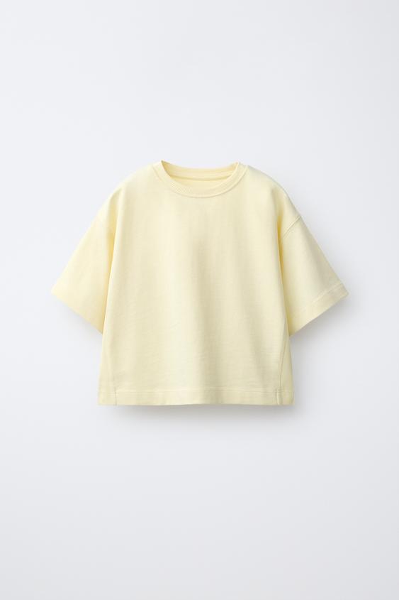 厚磅素面T恤 - 黃色 | ZARA Taiwan, China / 中國台灣