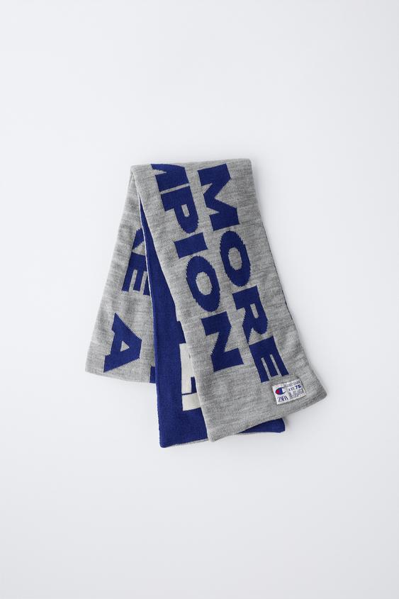 CHAMPION ® X ZARA PRINT SCARF - Grey marl | ZARA United Kingdom