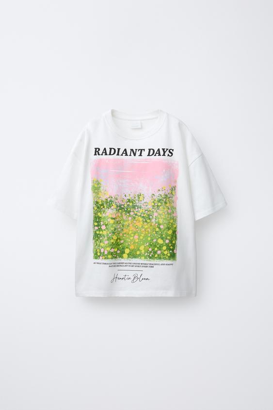 LANDSCAPE PRINT T-SHIRT - Oyster-white | ZARA New Zealand