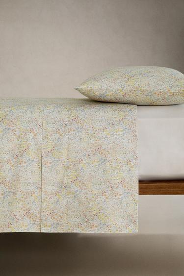 DRAP DE DESSUS SATIN MINI-FLEURS - Blanc cassé | ZARA France