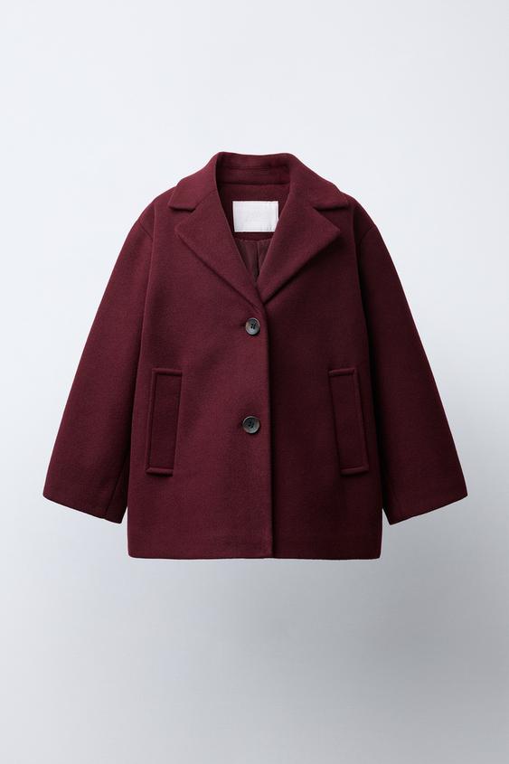 CLOTH COAT - Burgundy | ZARA Singapore