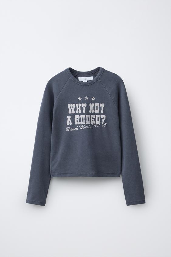 CAMISETA ESTAMAPDO TEXTO - Gris antracita | ZARA Chile