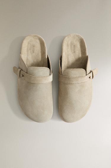 SABOT CUIR DÉTAIL DÉCORATIF - Gris taupe | ZARA France