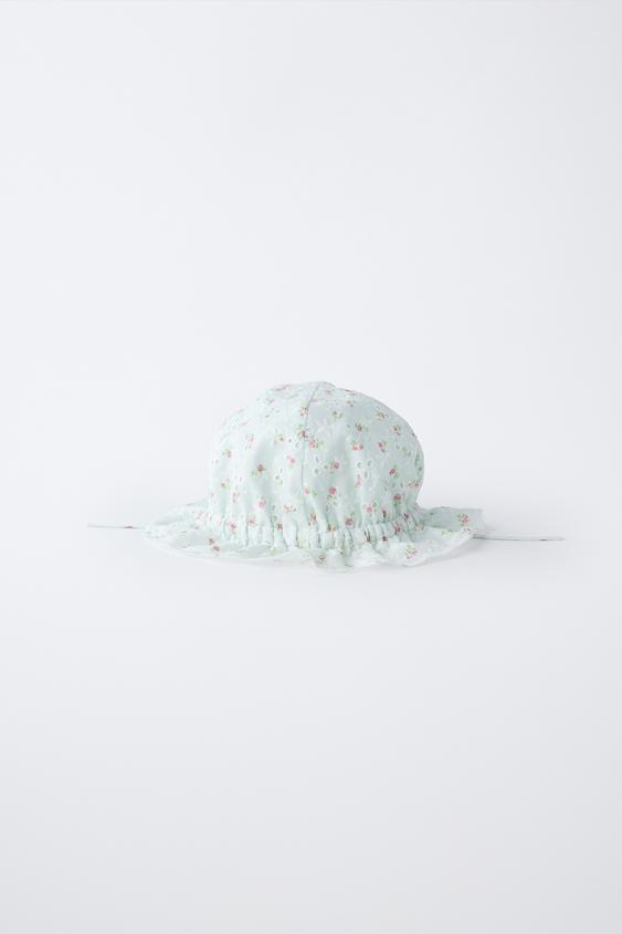 EMBROIDERED SWISS HAT WITH FLORAL PRINT - Sea green | ZARA United States