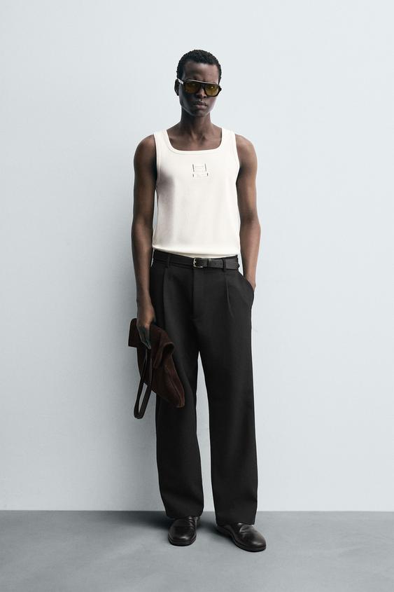 LABEL TANK T-SHIRT - Light beige | ZARA India