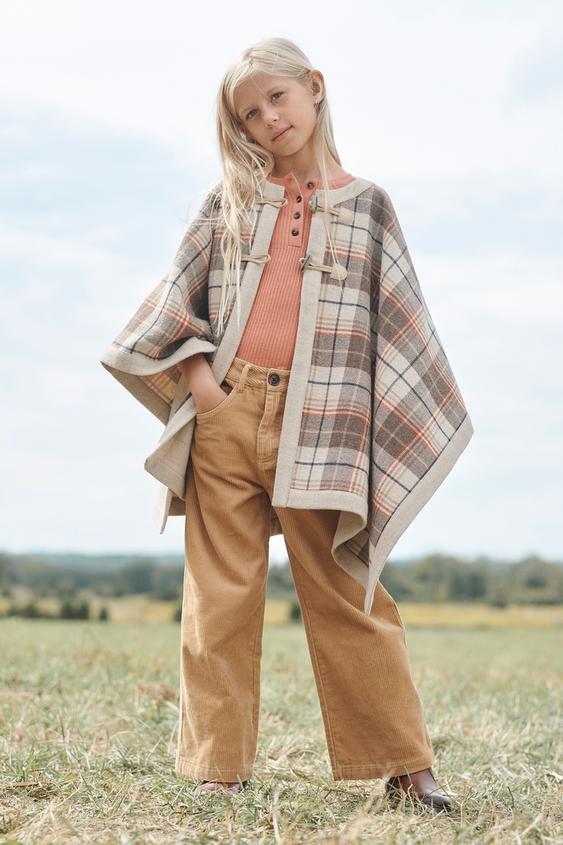 LIMITED EDITION PLAID PONCHO CAPE - Beige-brown | ZARA Canada