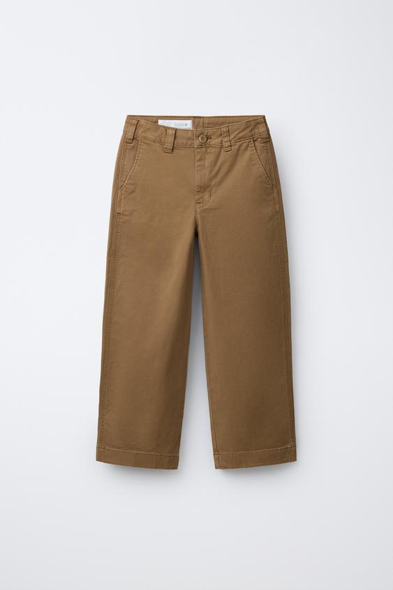 RELAXED FIT CHINO TROUSERS - Brown | ZARA Thailand
