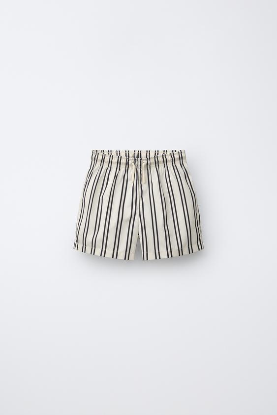 6-14 JAAR/ GESTREEPTE ZWEMSHORT - Ecru / Zwart | ZARA België / Belgique