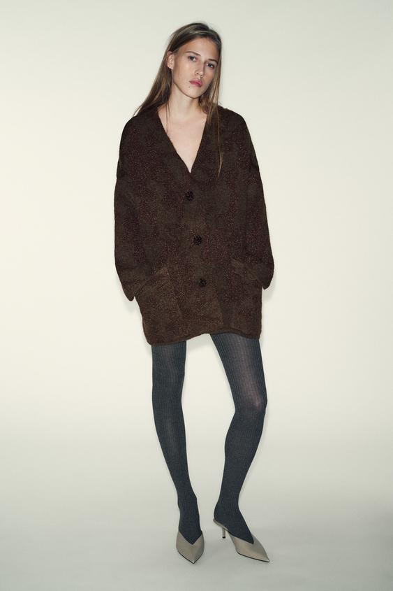 PLAIN RIBBED TIGHTS - Grey marl | ZARA Saudi Arabia