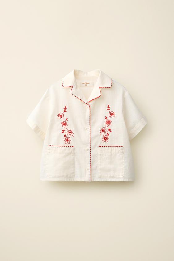 HEMD MIT STICKEREIEN CREATED BY CARAMEL LONDON X ZARA - Vanille | ZARA ...