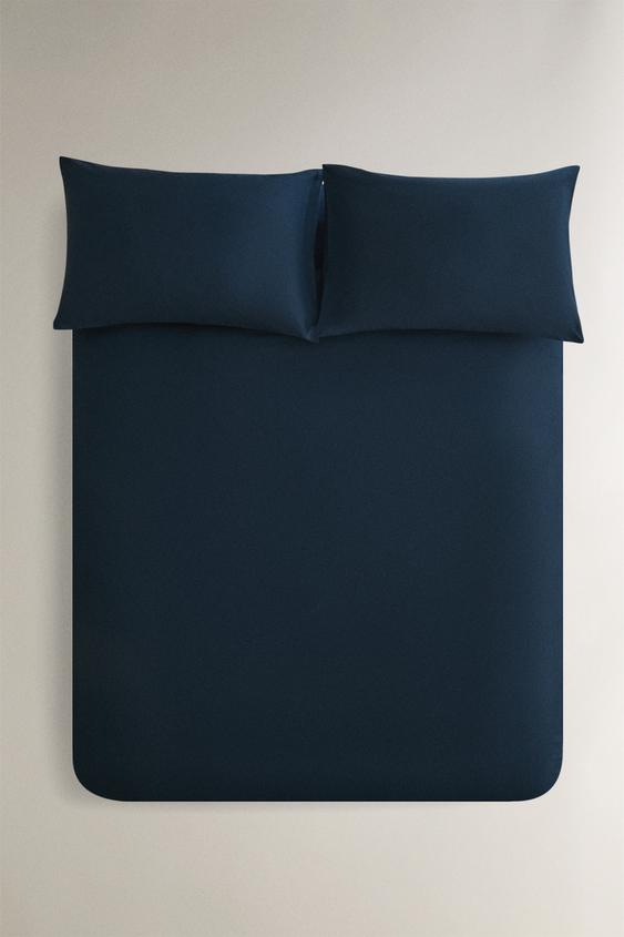 COTTON PERCALE FADED DUVET COVER X SOCIETY LIMONTA - Blue | ZARA United ...