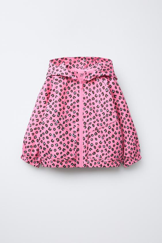 LIGHTWEIGHT ANIMAL PRINT RAINCOAT - Pink | ZARA Turkey