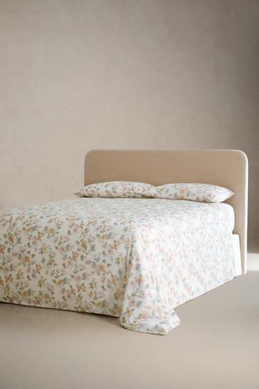 HOUSSE DE COUETTE SATIN FLEURS - Écru | ZARA France
