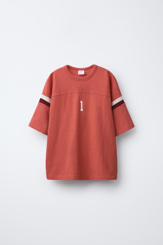 VARSITY T-SHIRT - Red | ZARA New Zealand