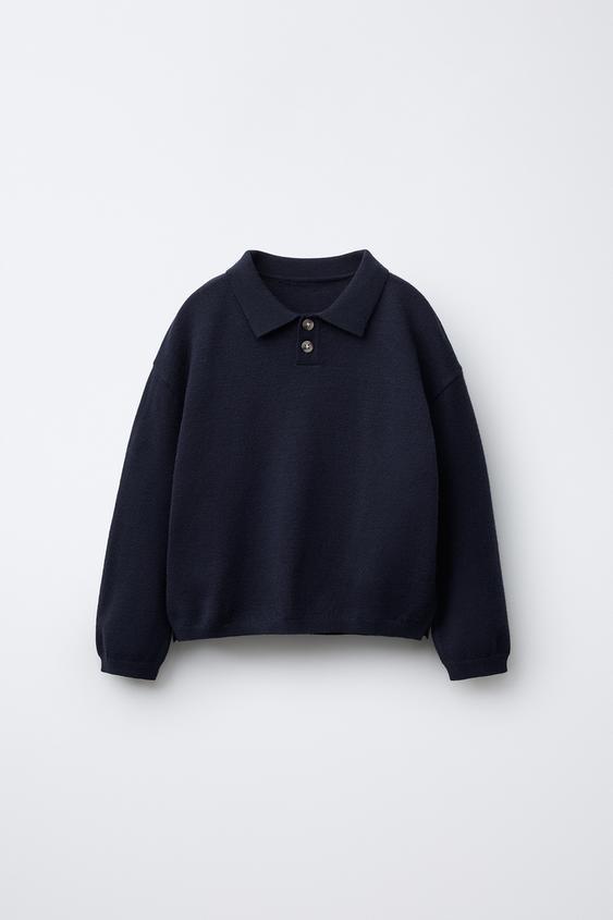 PULL POLO EN MAILLE - bleu marine | ZARA France