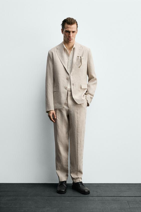 100% LINEN SUIT TROUSERS - Light beige | ZARA Turkey