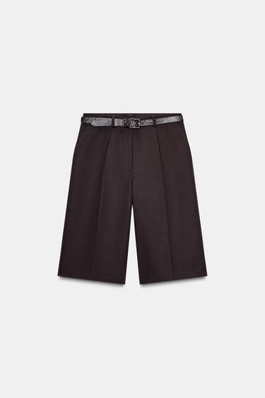 LONG BERMUDA SHORTS WITH BELT - Brown | ZARA Georgia