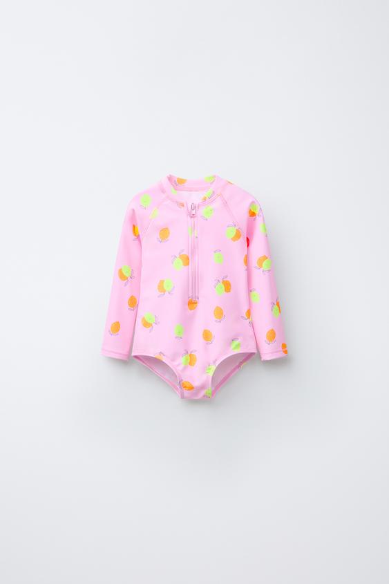2-6 YEARS/ LEMON PRINT LEOTARD SWIMSUIT - Pink | ZARA Canada