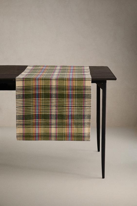 CHECKERED TABLE RUNNER COLORED - Green | ZARA Canada