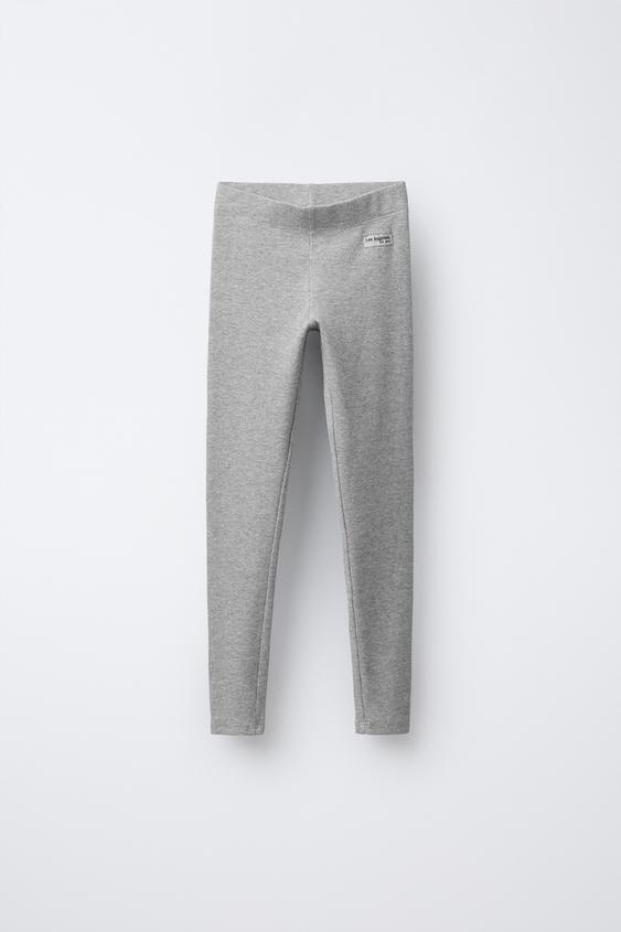 LEGGING RIB ETIQUETA - Gris vigoré | ZARA Chile