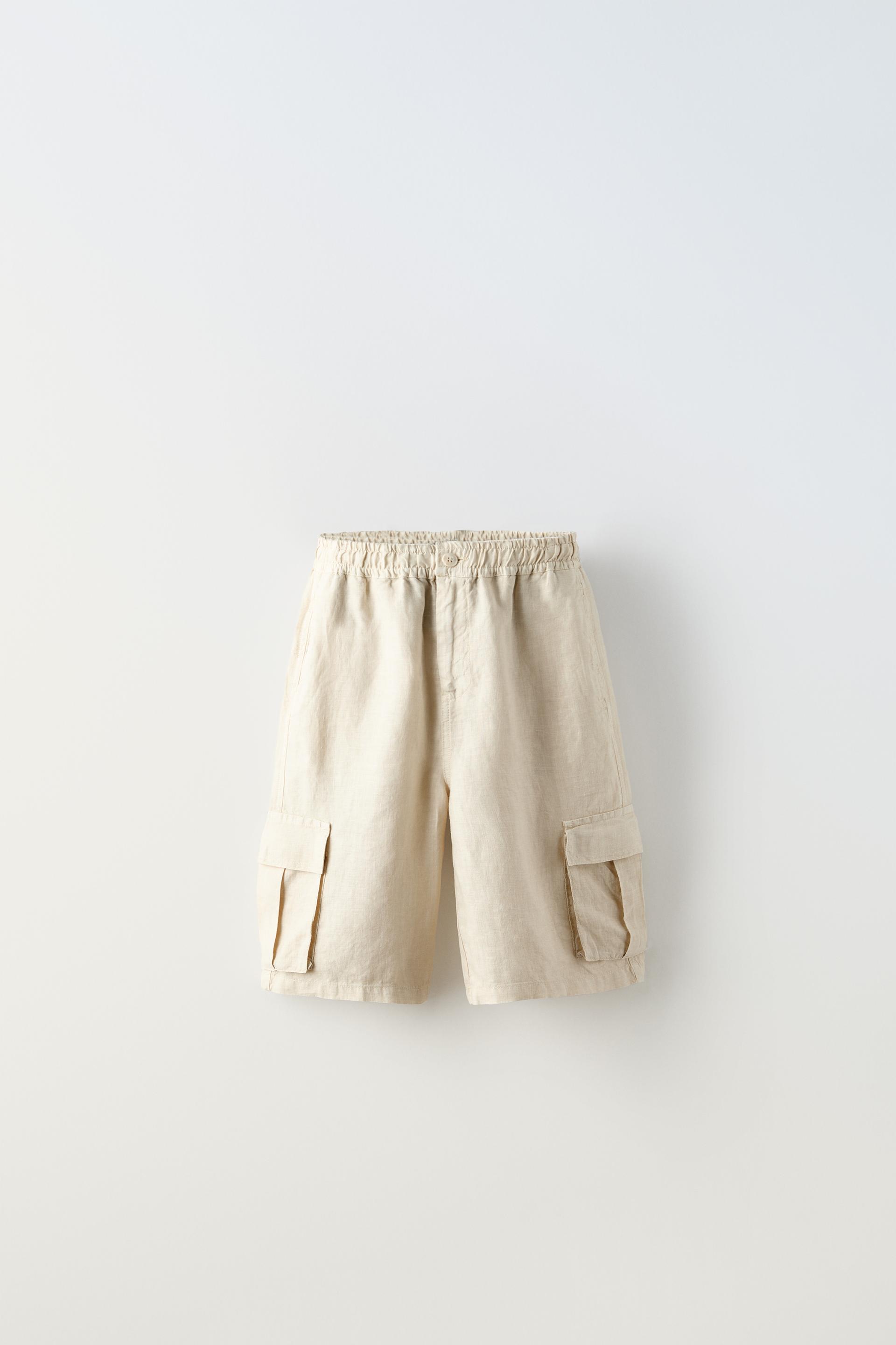 LINEN CARGO BERMUDA SHORTS - Sand | ZARA UAE - Dubai/Sharjah/Ajman/UAQ ...