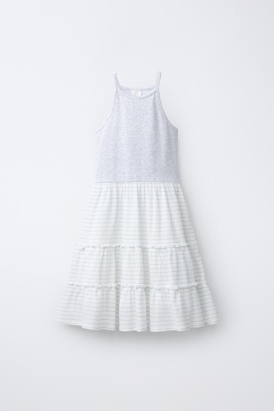VESTIDO RIB OLANES - Blanco / Gris | ZARA Mexico