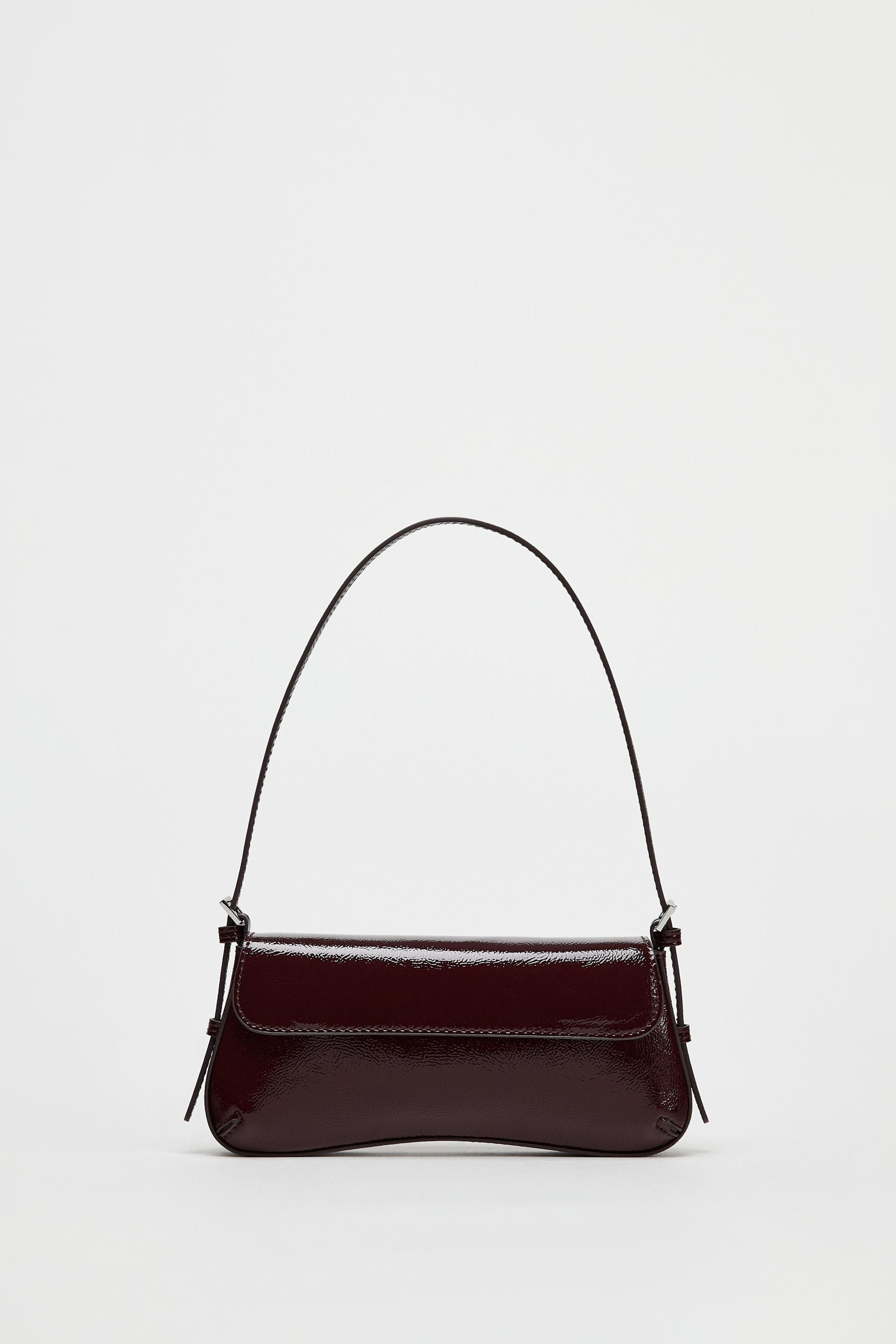 SHOULDER BAG WITH FLAP - Burgundy Red | ZARA United Kingdom