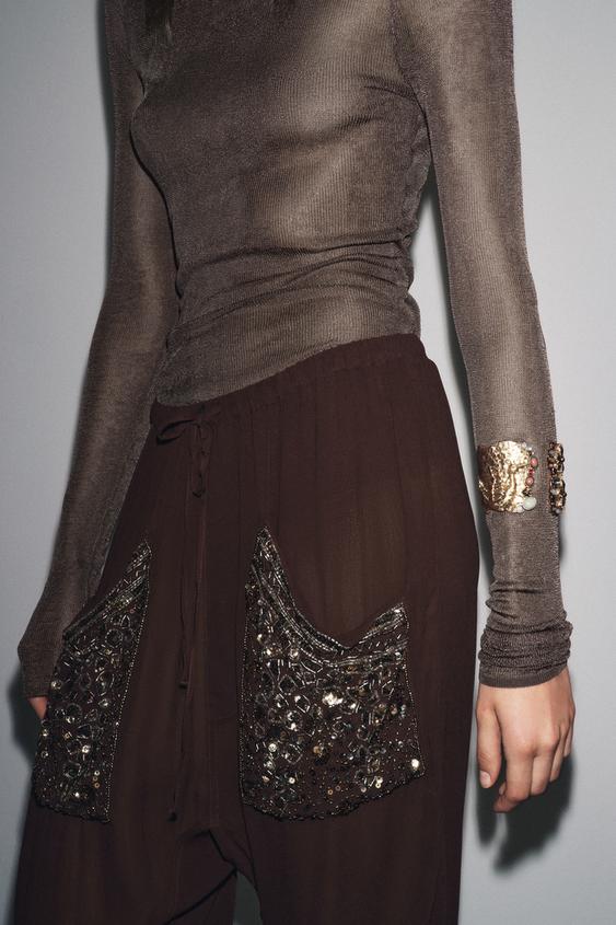 STONE BANGLE BRACELET - Golden | ZARA Turkey