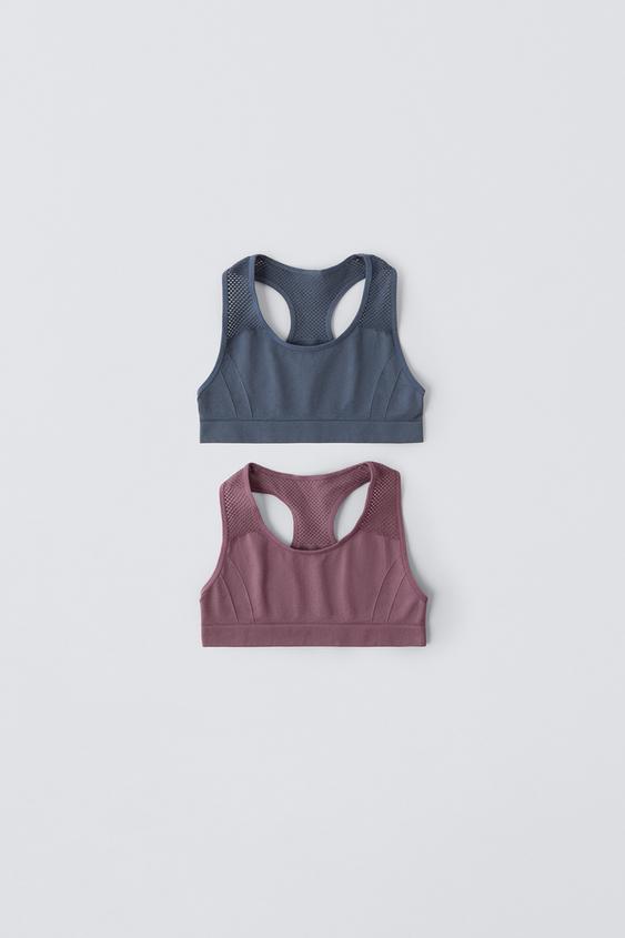 8 14 Ans Lot De Deux Tops Sans Coutures Sport Multicolore Zara France