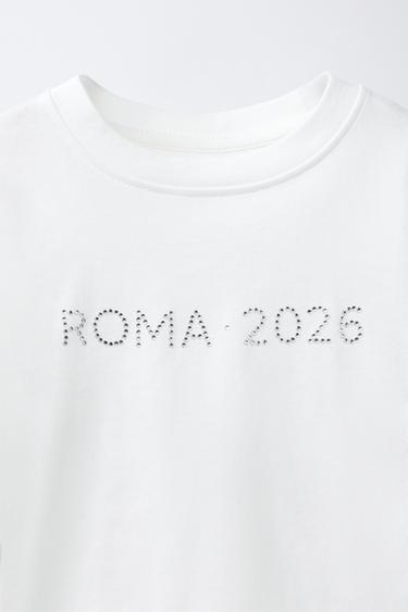 T-SHIRT À INSCRIPTION STRASS - Blanc | ZARA France