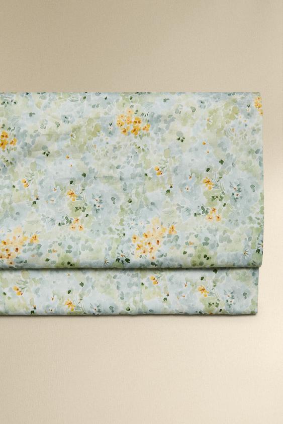 FLORAL PRINT FLAT SHEET - Green | ZARA United States