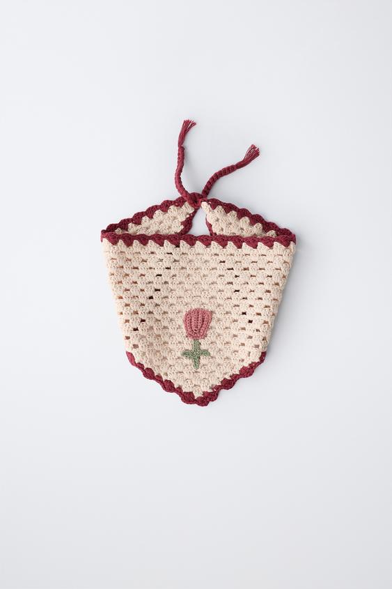 KNIT CROCHET BANDANA - Ecru | ZARA Saudi Arabia