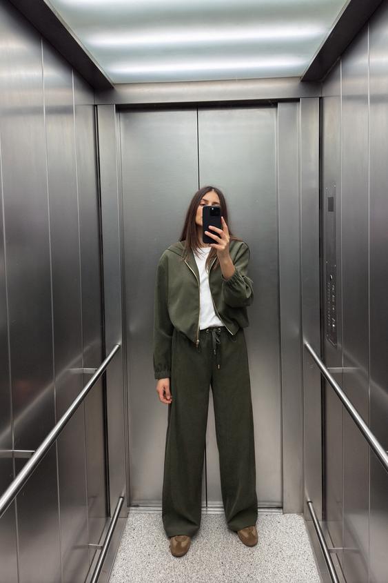 TEXTURED WIDE-LEG JACKET AND TROUSERS SET | ZARA Georgia