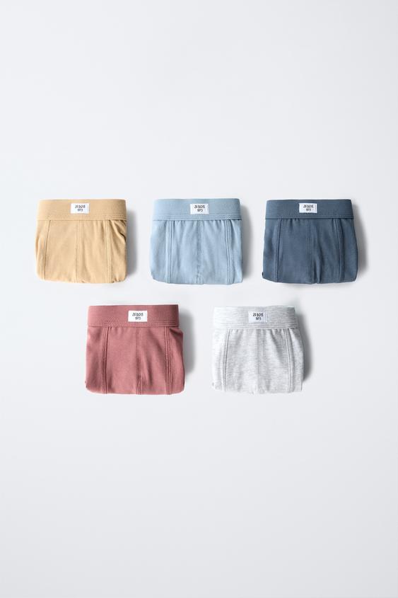 AGES 6-14/ 5-PACK OF BOXERS WITH LABEL - Multicoloured | ZARA New Zealand